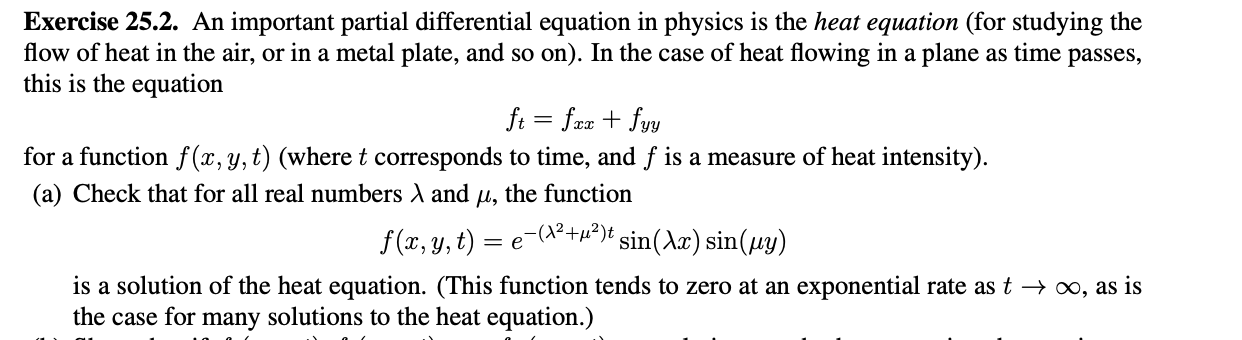Solved Exercise 25.2. An important partial differential | Chegg.com