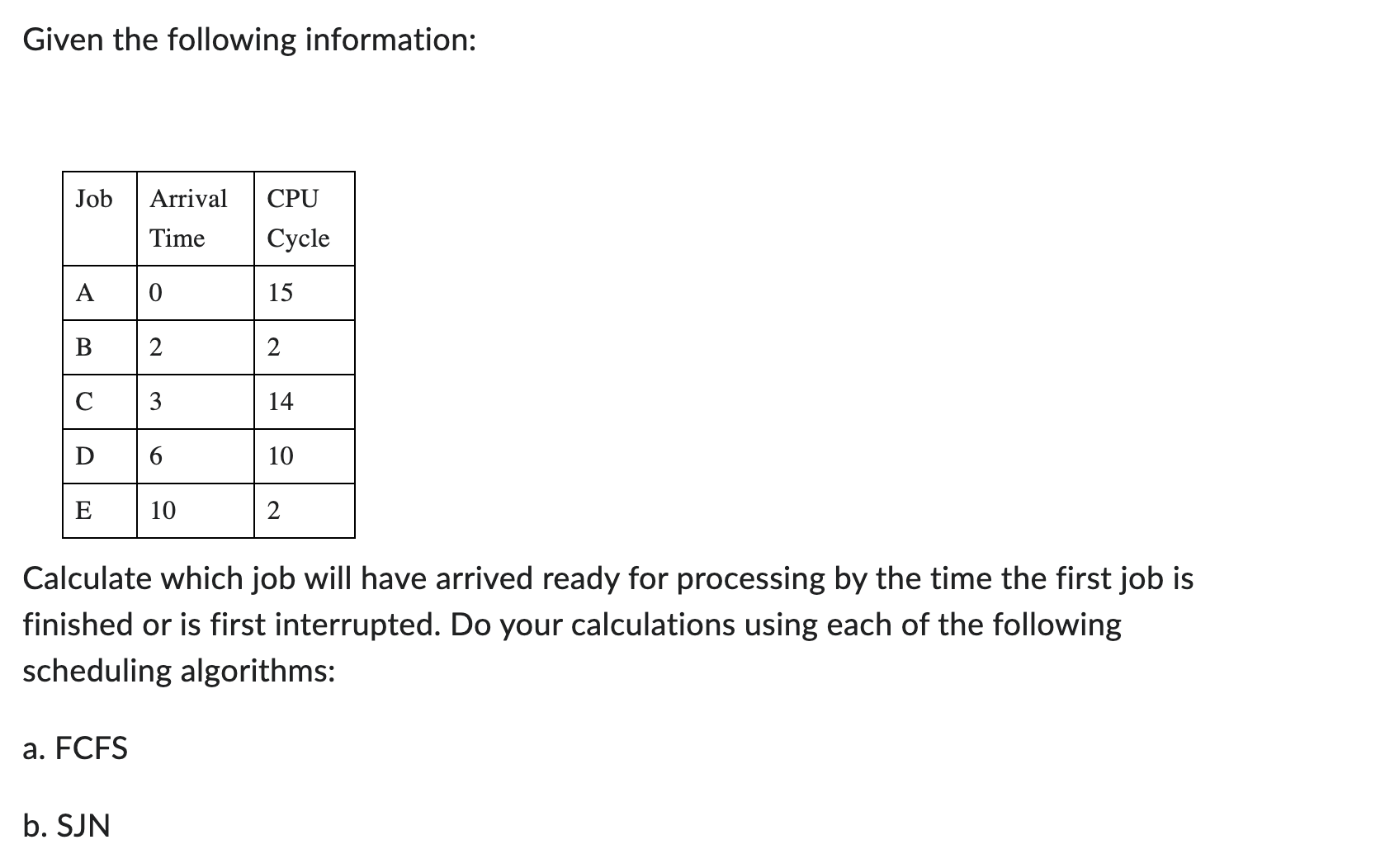 Solved Given the following information:Calculate which job | Chegg.com