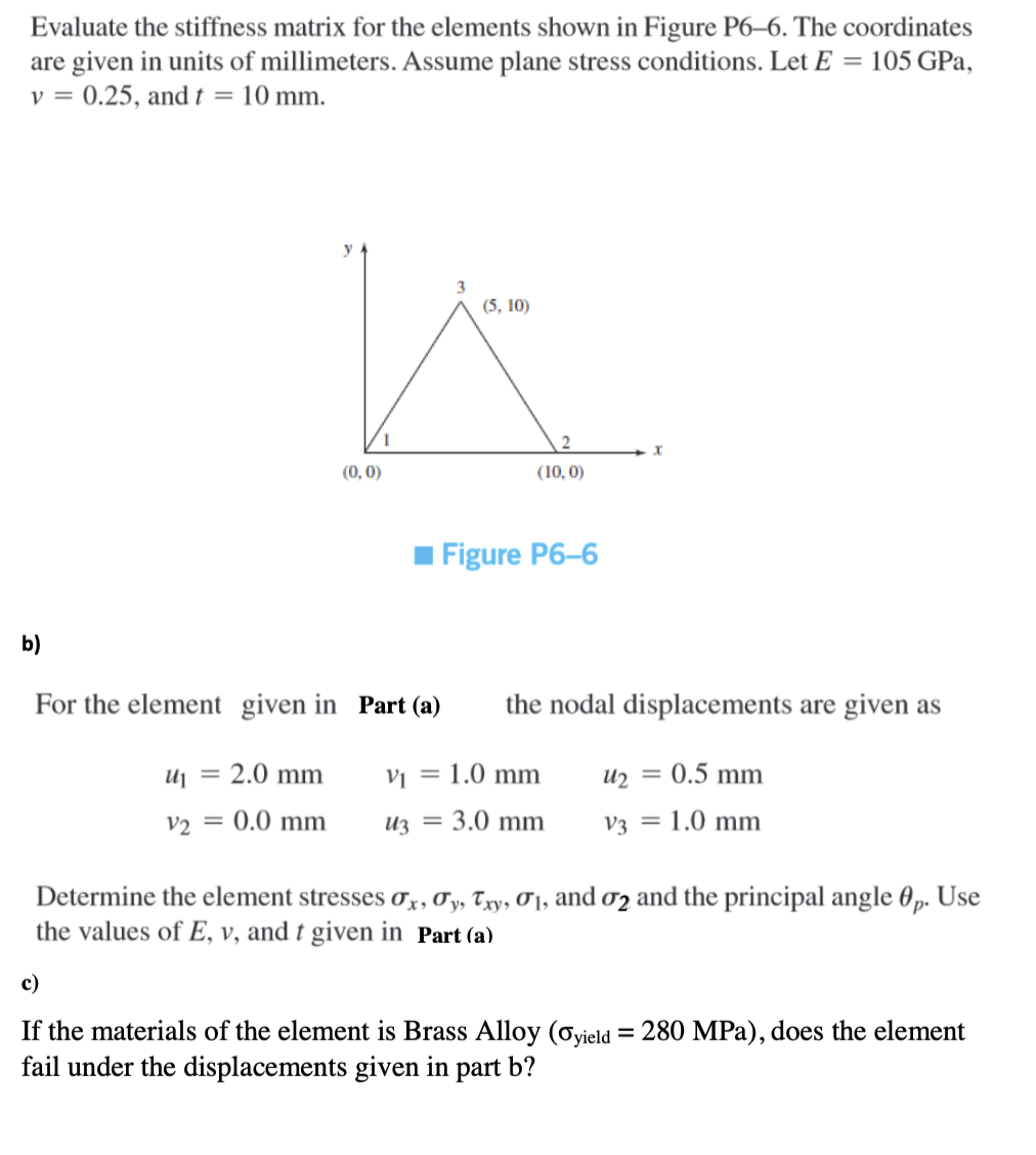 Solved Evaluate the stiffness matrix for the elements shown | Chegg.com