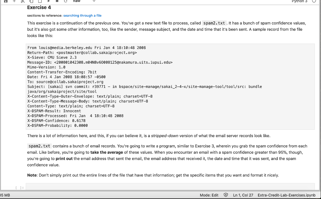 + 2 U Raw Python 3 U U U Exercise 4 sections to | Chegg.com