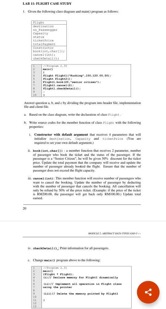Solved LAB 11: FLIGHT CASE STUDY 1. Given the following | Chegg.com