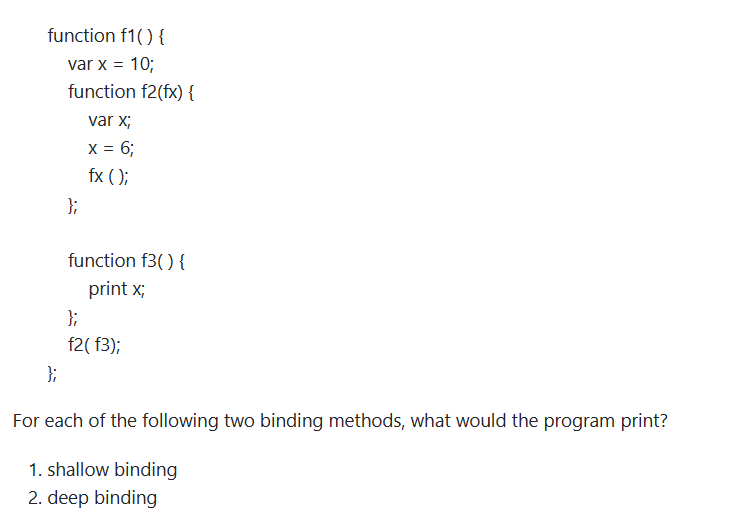 Solved 2. Show the stack with all activation record | Chegg.com
