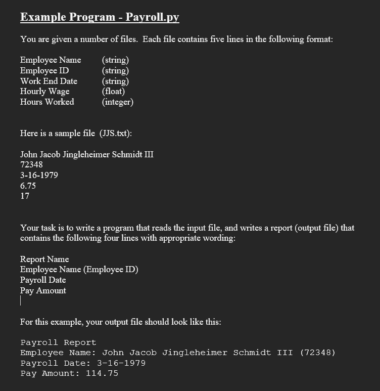 Solved Example Program - Payroll.py You are given a number | Chegg.com