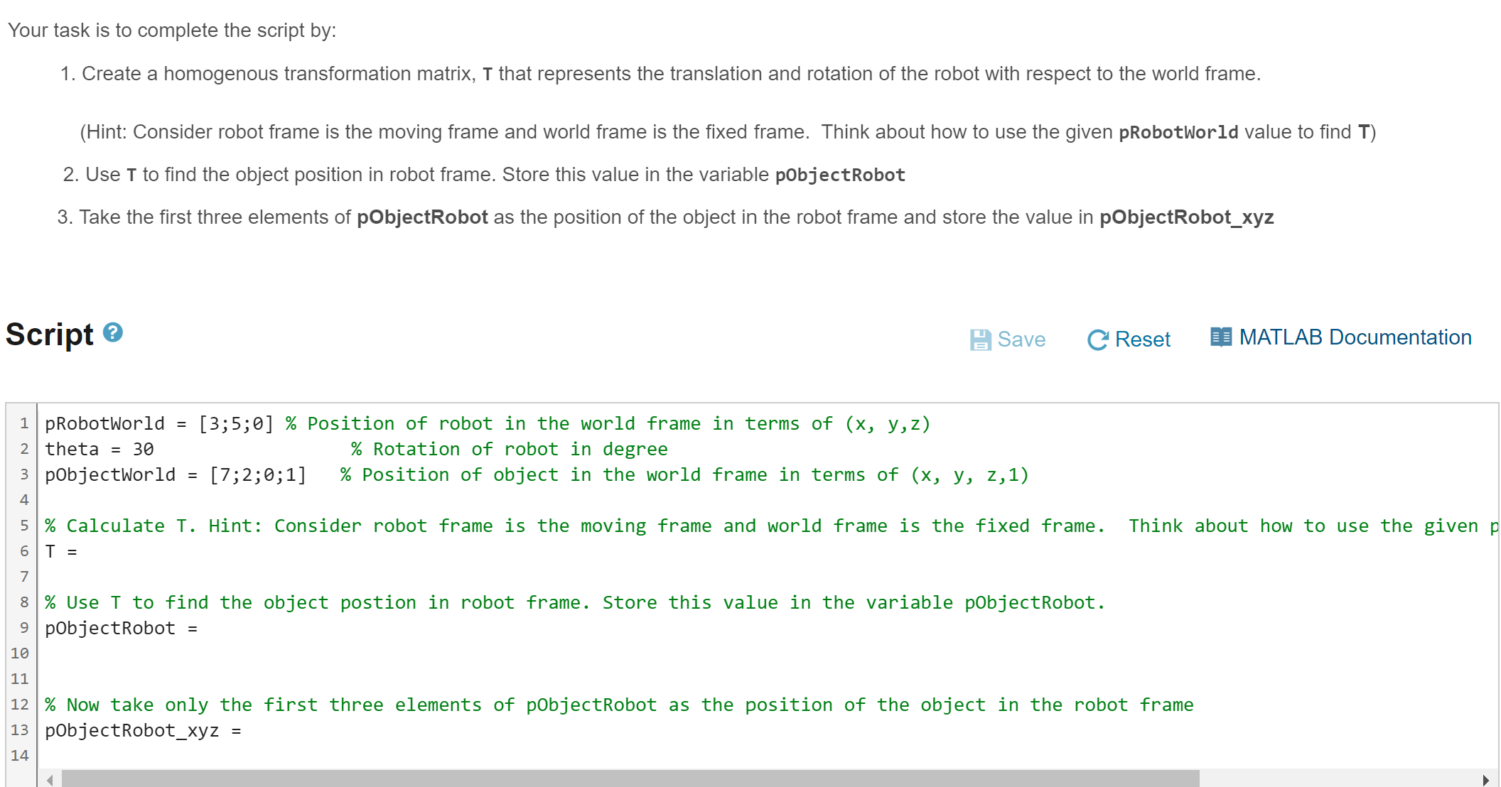 Solved Transforming from one frame (coordinate system) ﻿to | Chegg.com