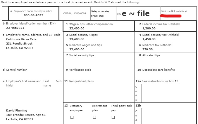 David Fleming is a single taxpayer living at 169 | Chegg.com