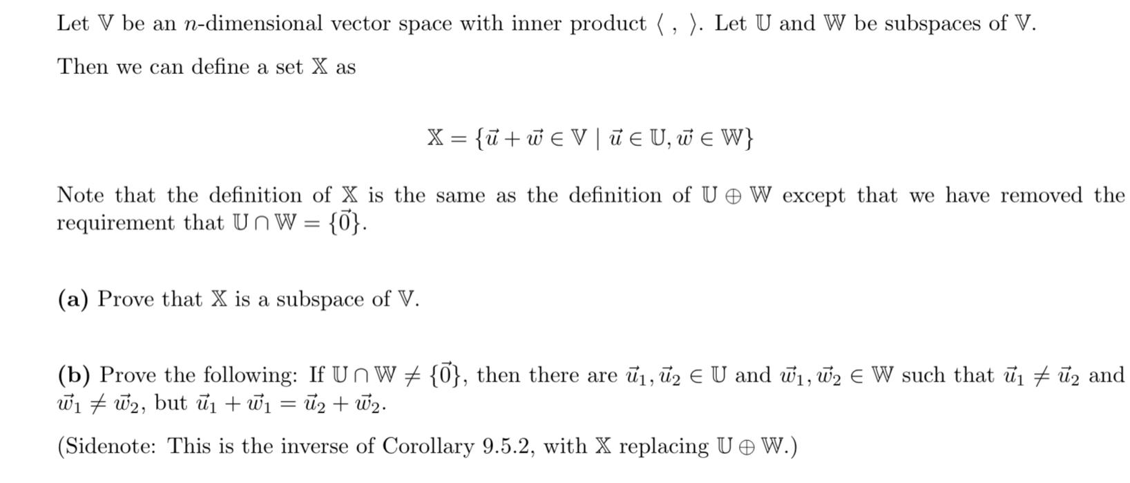 Solved Let V be an n-dimensional vector space with inner | Chegg.com
