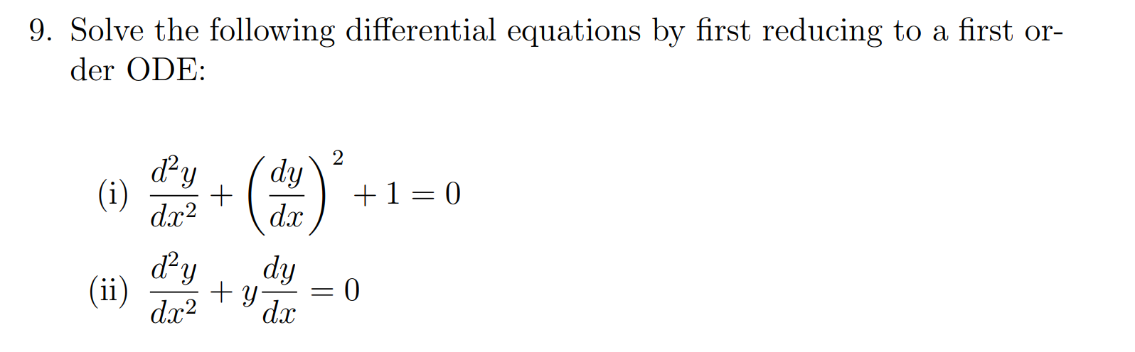 Solved 9. Solve the following differential equations by | Chegg.com