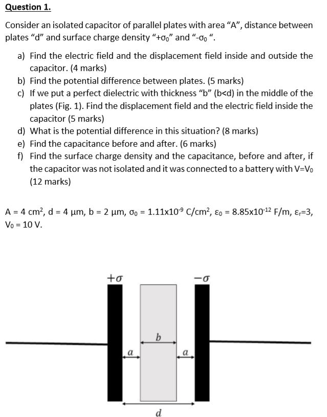 Solved Consider an isolated capacitor of parallel plates | Chegg.com