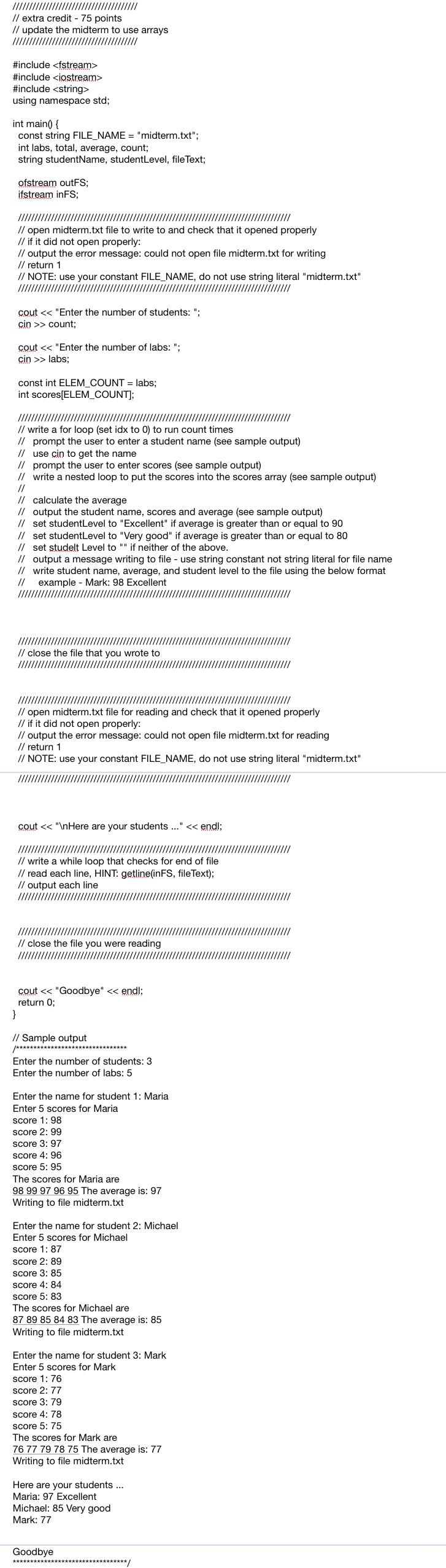 Solved //////////////////////////////////////////// // extra | Chegg.com