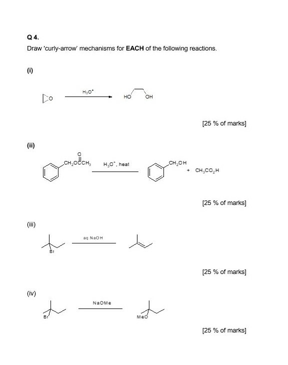 Solved draw curly arrow mechanism for these reactions, | Chegg.com