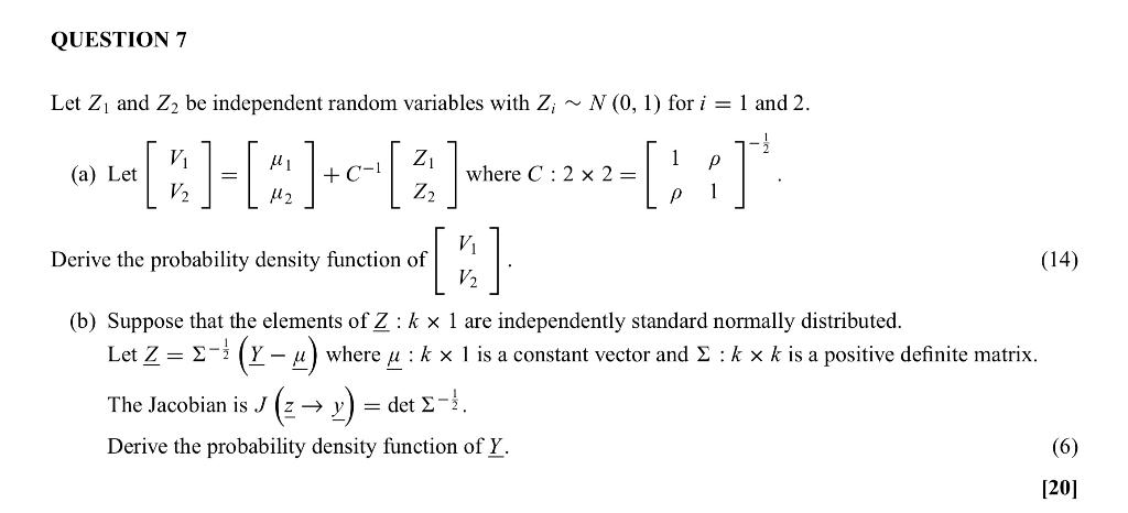 Solved Let Z1 and Z2 be independent random variables with | Chegg.com