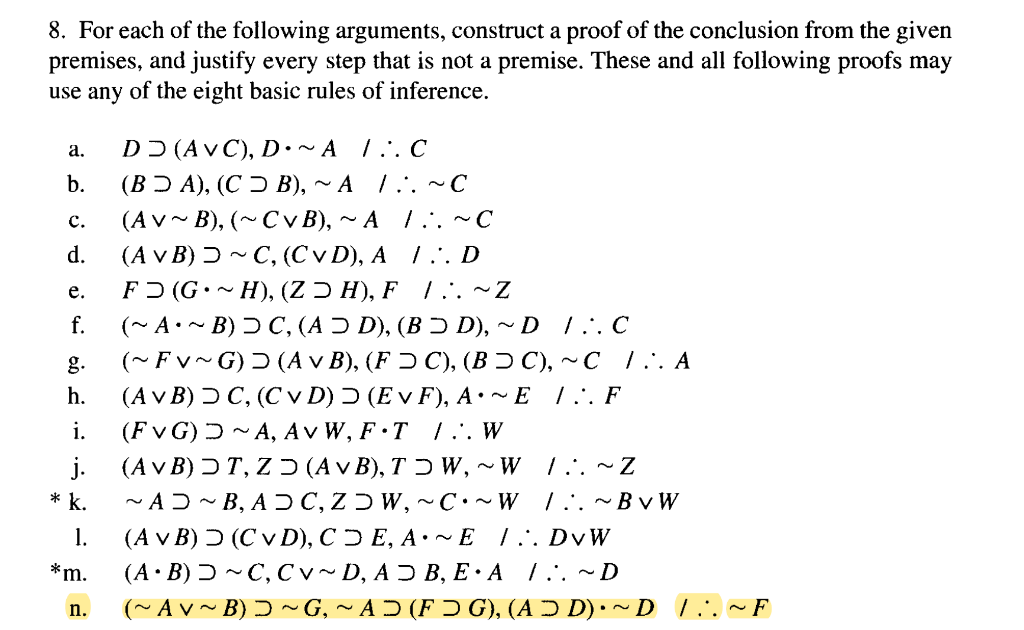 Solved Answer for 8n (highlighted in image) . For each of | Chegg.com