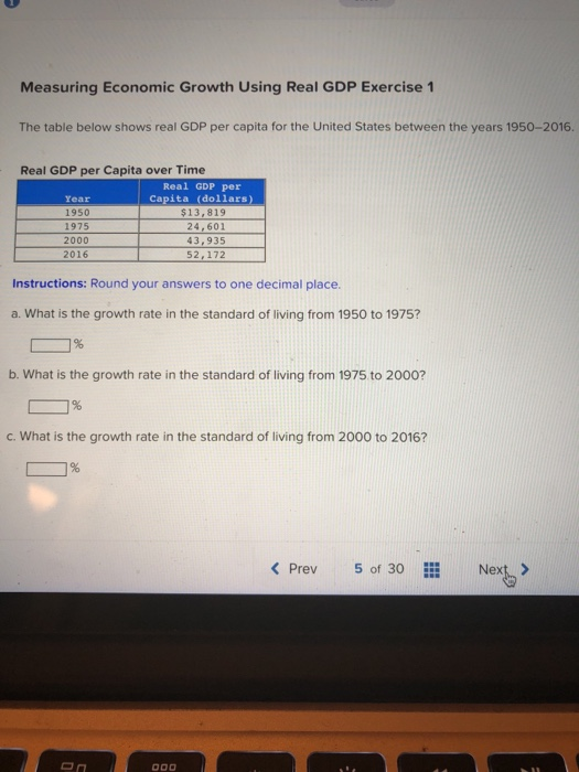 Solved Measuring Economic Growth Using Real GDP Exercise 1 | Chegg.com