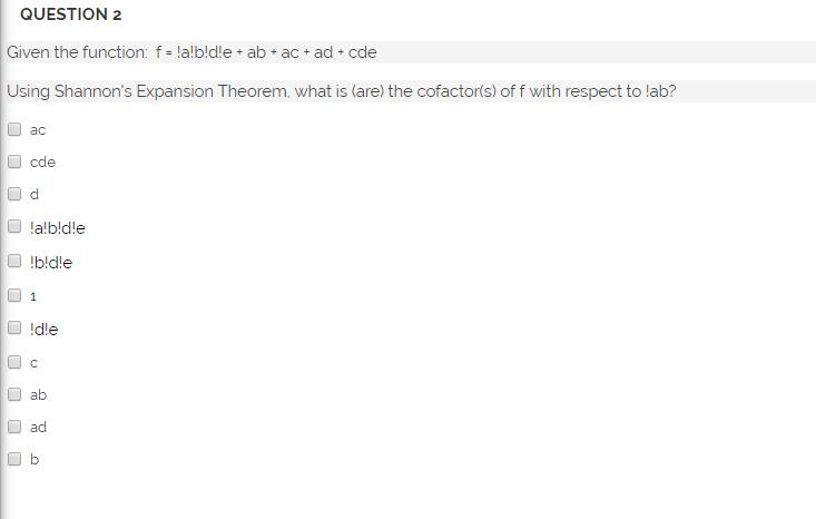 Solved Given The Function F Abde Ab Ac Ad 8938