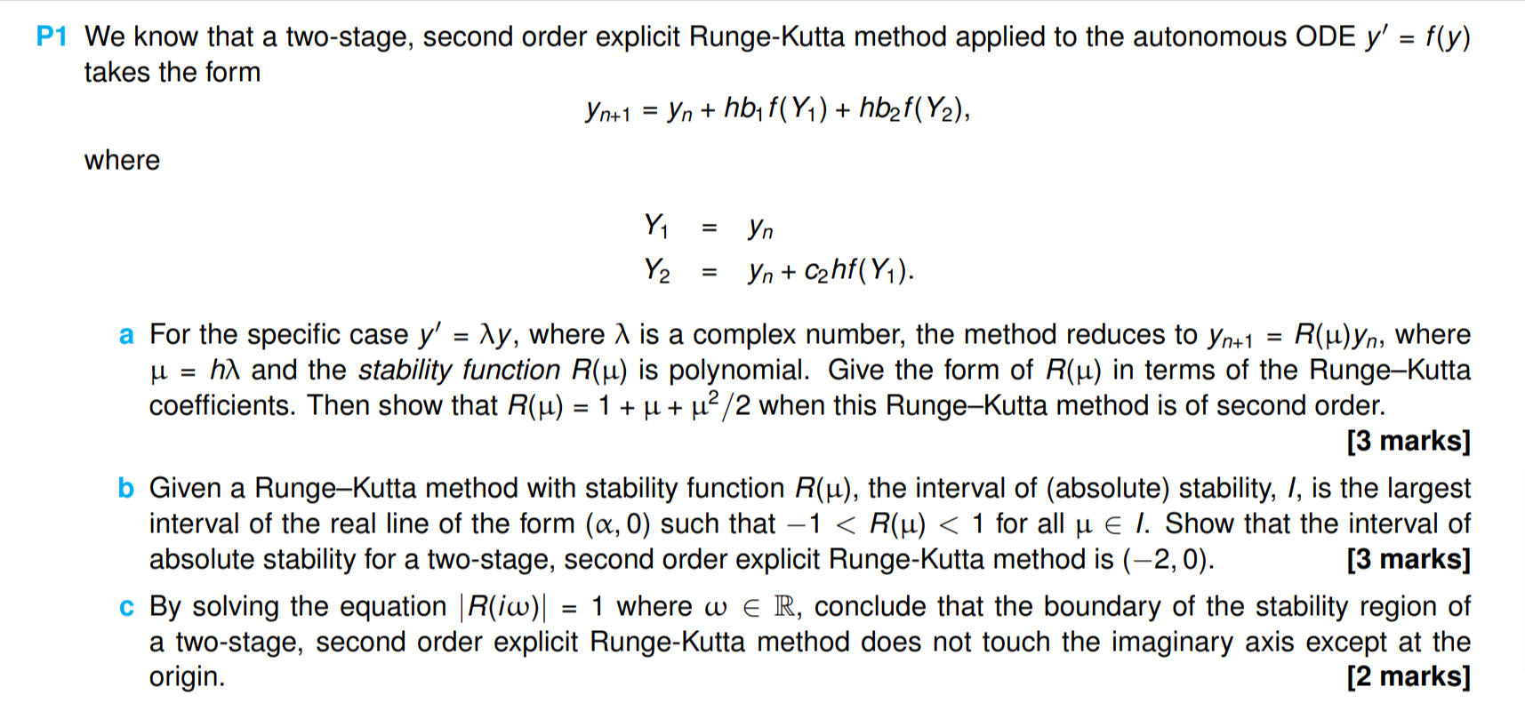 Solved We know that a two-stage, second order explicit | Chegg.com