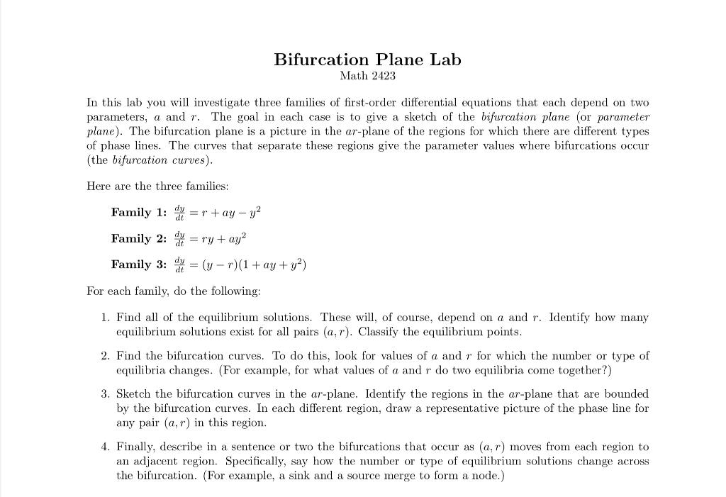 Solved In this lab you will investigate three families of | Chegg.com