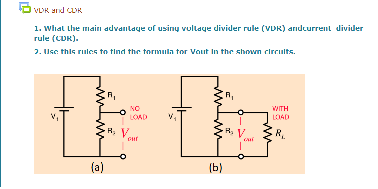 Solved VDR and CDR 1. What the main advantage of using | Chegg.com