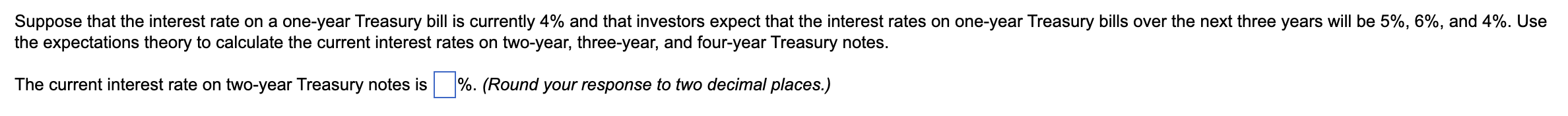 Solved the expectations theory to calculate the current | Chegg.com