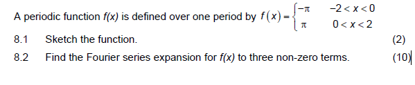 Solved A periodic function f(x) is ﻿defined over one period | Chegg.com
