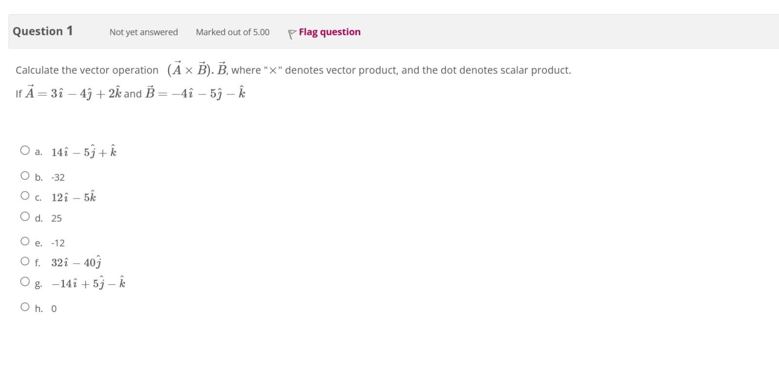 Solved Calculate the vector operation (A×B).B, where " × " | Chegg.com