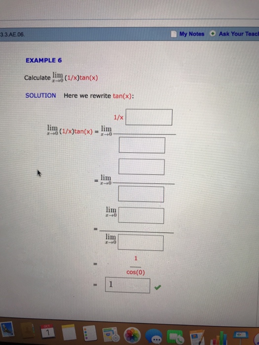 Solved 3.3.AE.06 My Notes Ask Your Teach EXAMPLE 6 lim | Chegg.com