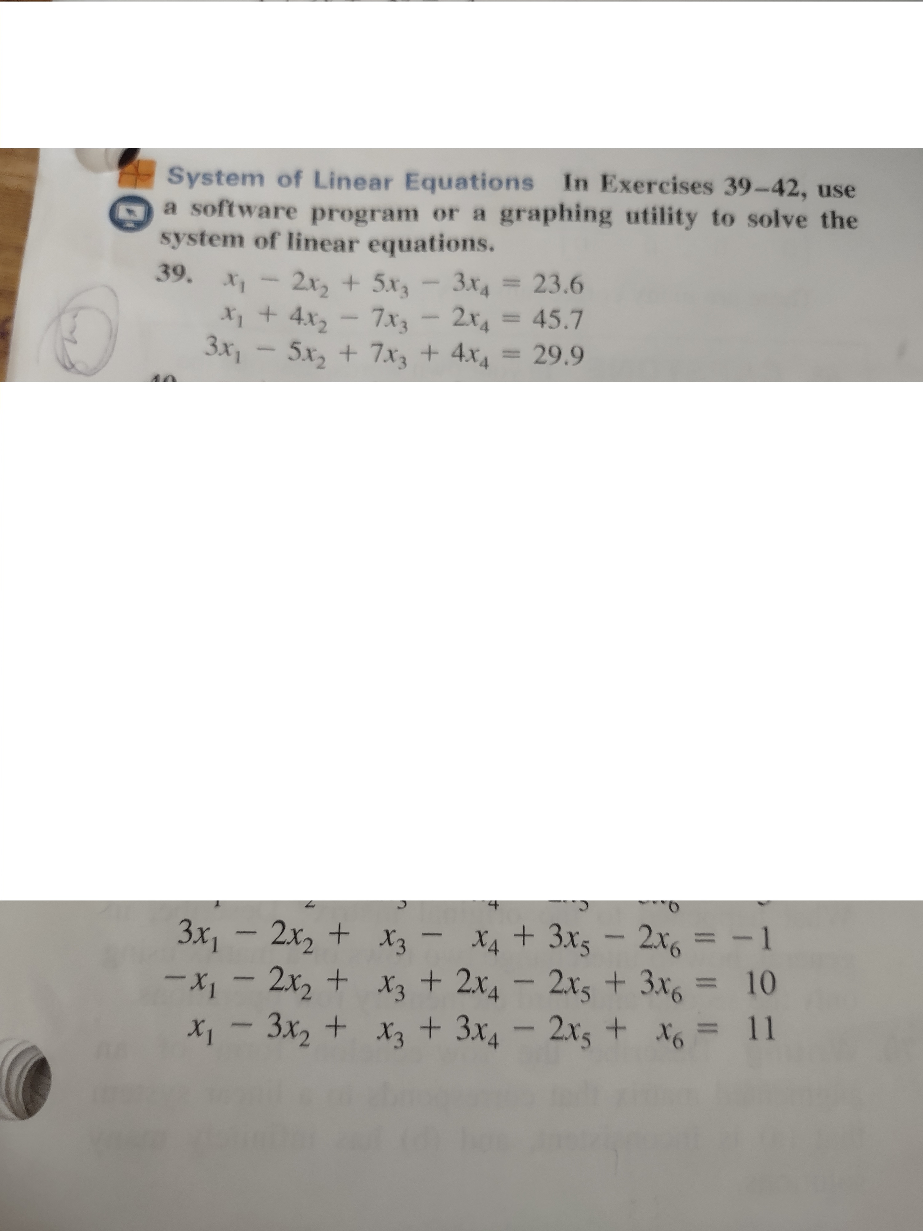Solved System of Linear Equations In Exercises 39-42, use a | Chegg.com