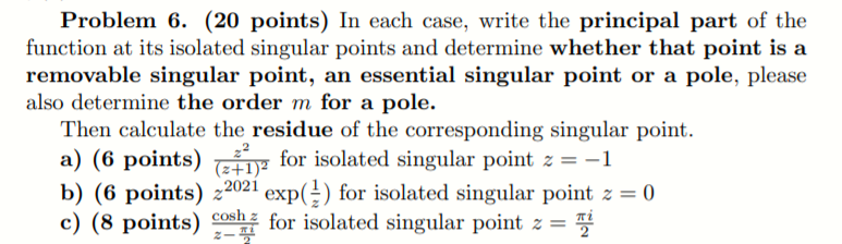 Solved Problem 6. (20 points) In each case, write the | Chegg.com