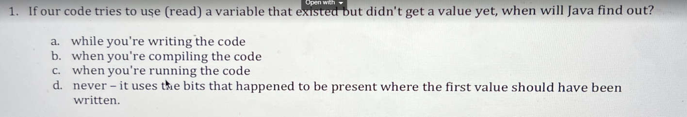 Solved 2. Which of these is valid syntax? Assume int x has | Chegg.com