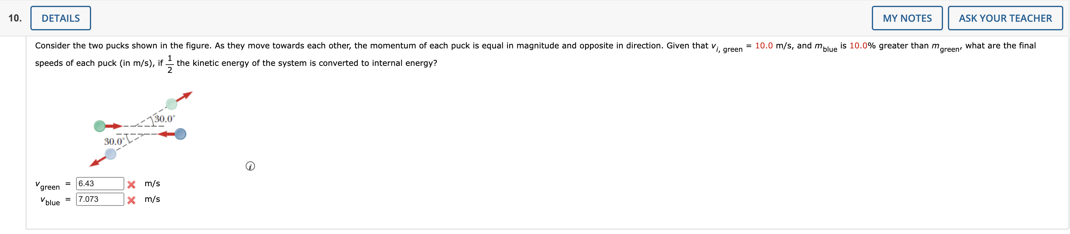 Solved Consider the two pucks shown in the figure. As they | Chegg.com