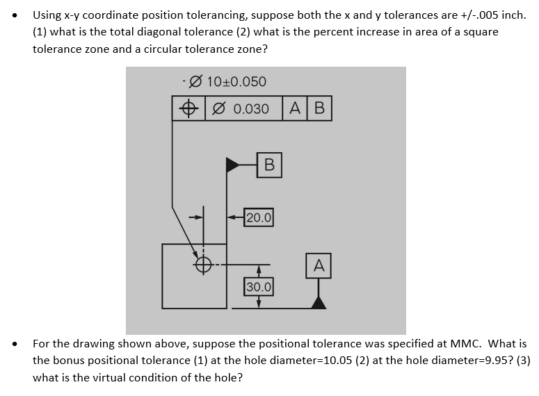 Using x-y coordinate position tolerancing, suppose | Chegg.com