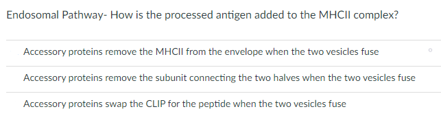 Solved Endosomal Pathway- How is the processed antigen added | Chegg.com