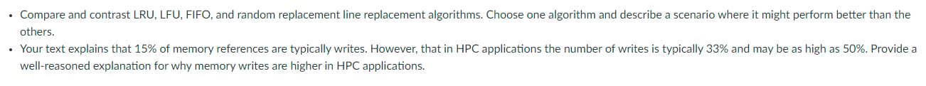 Solved Compare and contrast LRU, LFU, FIFO, and random | Chegg.com