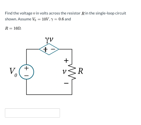 Solved Find the voltage v in volts across the resistor R in | Chegg.com