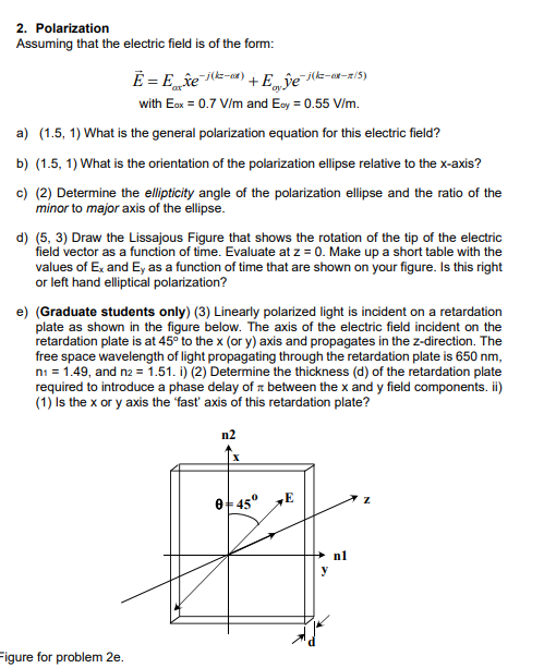 a) (1.5, 1) What is the general polarization equation | Chegg.com