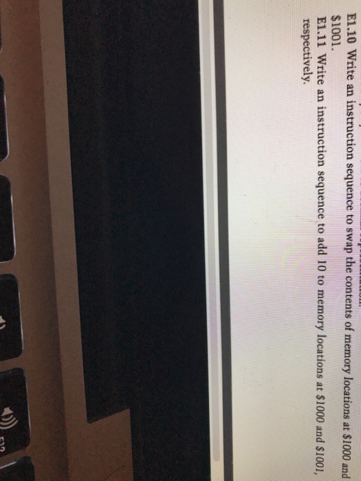 Solved E1.10 Write an instruction sequence to swap the | Chegg.com