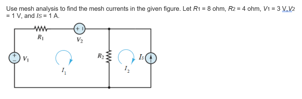 Solved Use mesh analysis to find the mesh currents in the | Chegg.com