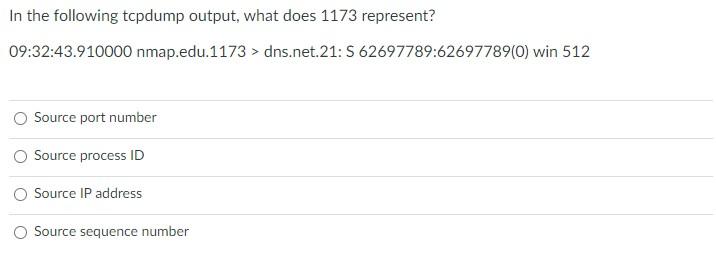 Solved In The Following Tcpdump Output What Does 1173 