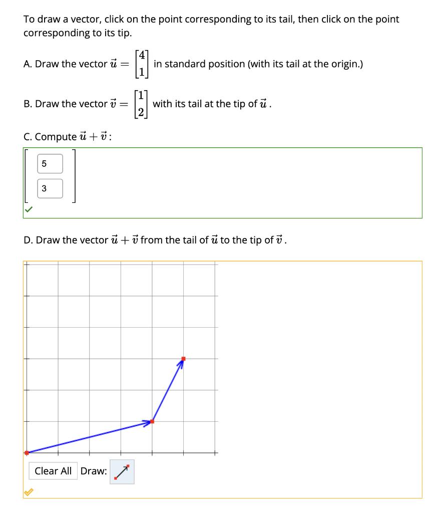 Solved To draw a vector, click on the point corresponding to | Chegg.com