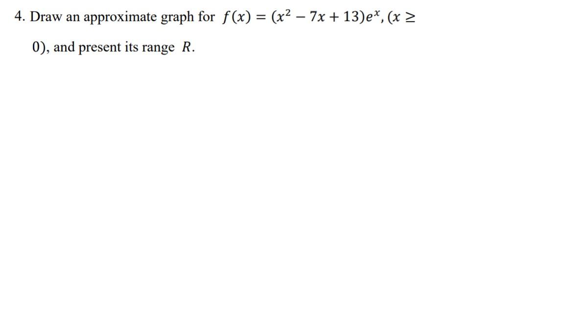 Solved 4. Draw an approximate graph for f(x) = (x2 – 7x + | Chegg.com