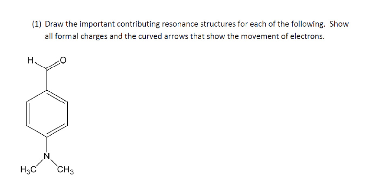 Solved (1) Draw the important contributing resonance | Chegg.com