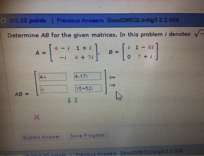 Solved Determine AB for the given matrices. In this problem | Chegg.com