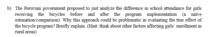 Solved Peru has recently implemented a large-scale program | Chegg.com