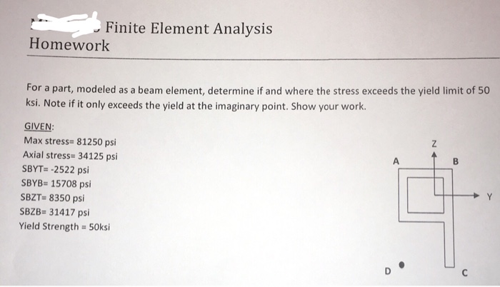 Solved Finite Element Analysis Homework For a part, modeled | Chegg.com