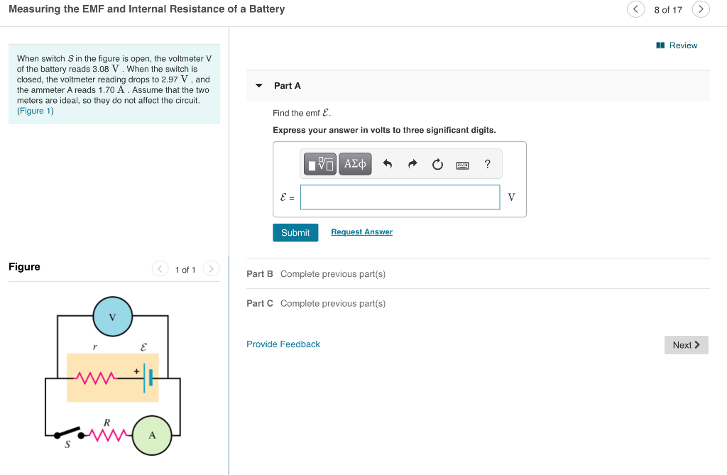 Solved Measuring the EMF and Internal Resistance of a | Chegg.com