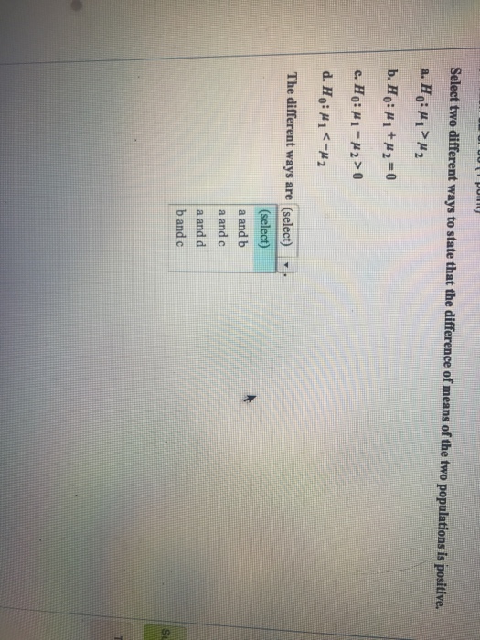 Solved Select two different ways to state that the | Chegg.com
