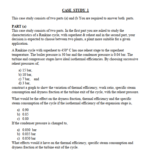 Solved CASE STUDY 1 This case study consists of two parts | Chegg.com
