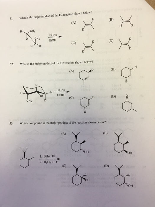 Solved 1. What is the major product of the E2 reaction shown | Chegg.com