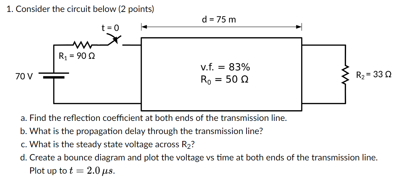 Solved 1. Consider the circuit below (2 points) a. Find the | Chegg.com