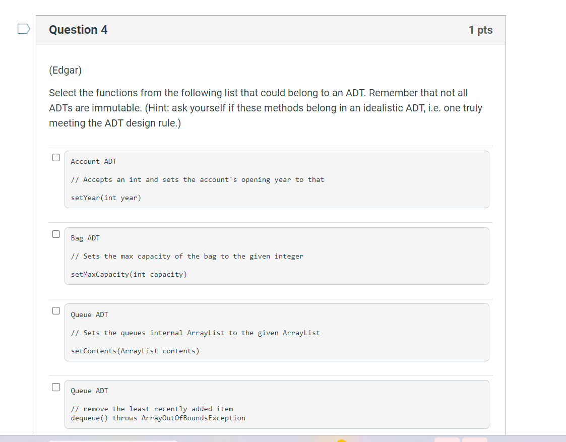 Solved (Edgar) Select the functions from the following list | Chegg.com