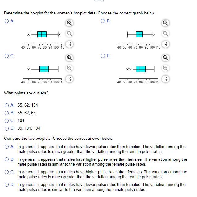 Solved Use the same scales to construct modified boxplots | Chegg.com